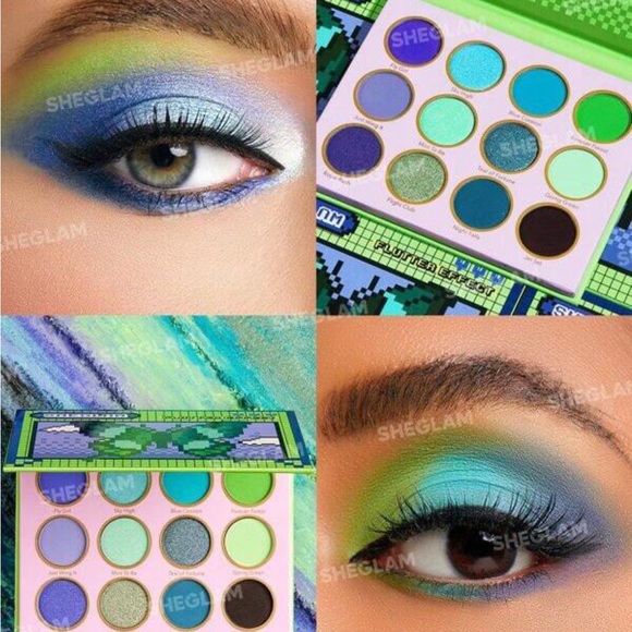 Rebellious Rose Makeup Sheglam Flutter Effect Palette 2clolor Glitter Matte Eyeshadow